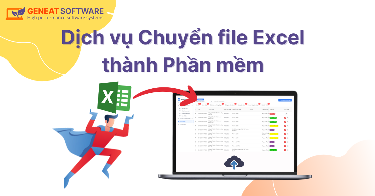 Dịch vụ chuyển file Excel thành Phần mềm - Geneat Software